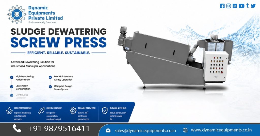 Supplier of Dewatering Screw Press Machine - Dynamic Equipments Pvt. Ltd.